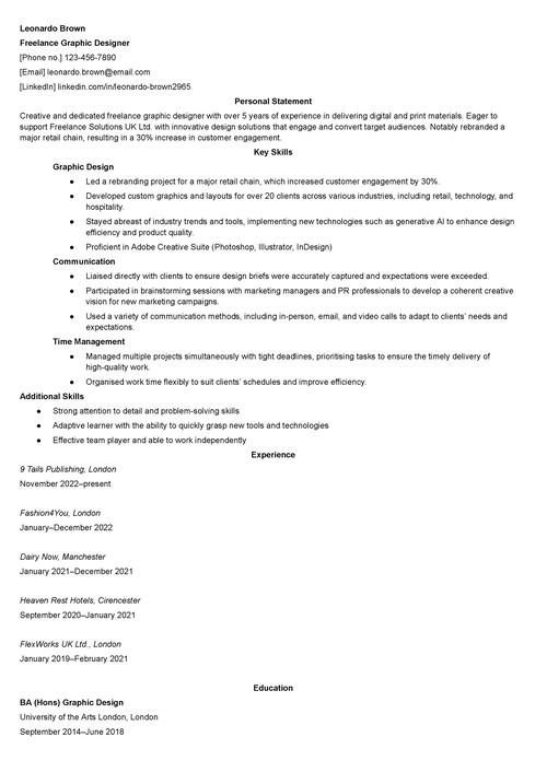 Hvordan skrive en CV for frilanser (eksempel og mal)